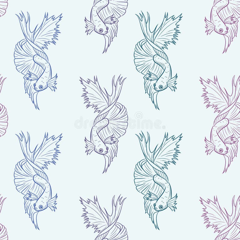 Fish pattern 8 stock vector. Illustration of siamese - 254199571