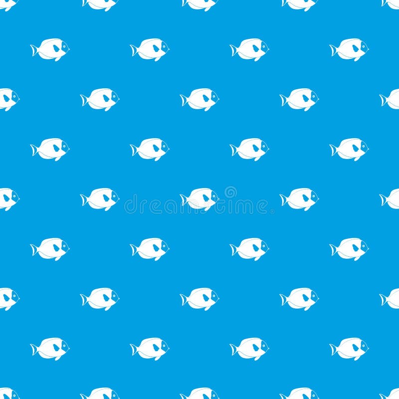 Fish pattern seamless blue stock vector. Illustration of single - 98425592