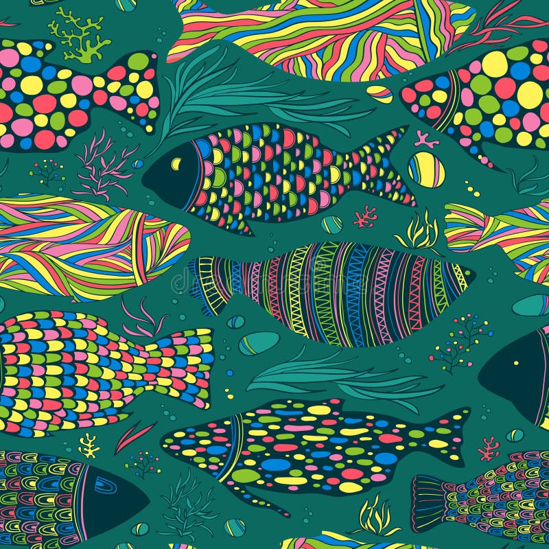 Fish pattern stock vector. Illustration of swim, vacations - 57016981