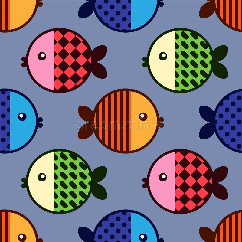 Fish pattern. Vector stock vector. Illustration of simplicity - 118961656