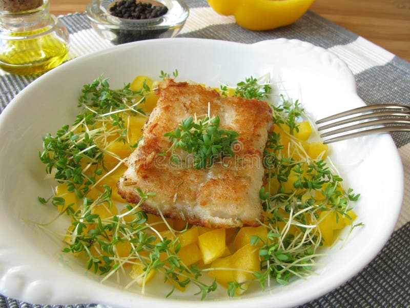 Fish with pepper and cress stock photo. Image of fish - 18934052