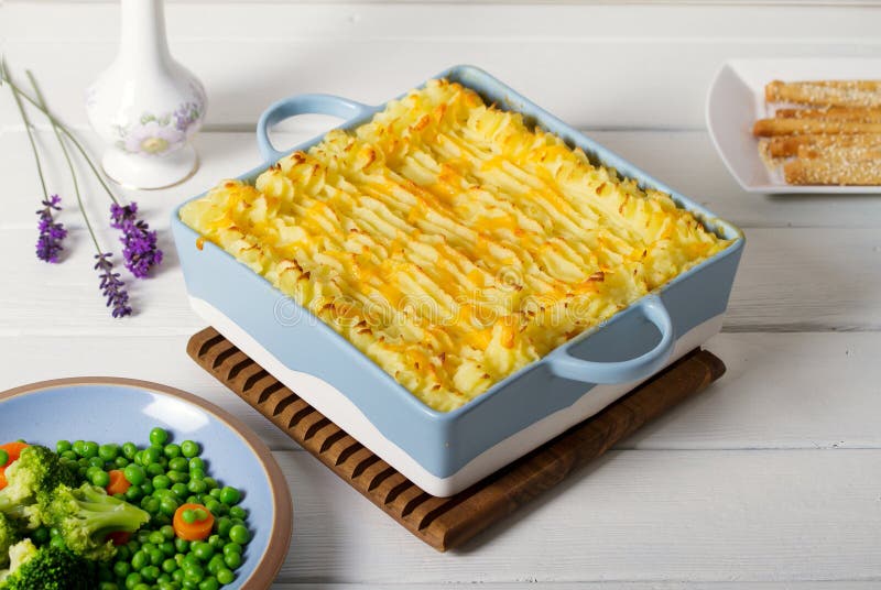 Fish Pie. Mash Topped Seafood Bake. Stock Photo - Image of filling ...