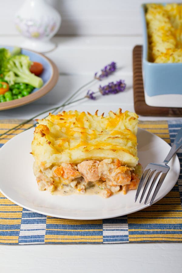 Fish Pie. Mash Topped Seafood Bake. Stock Photo - Image of smoked ...