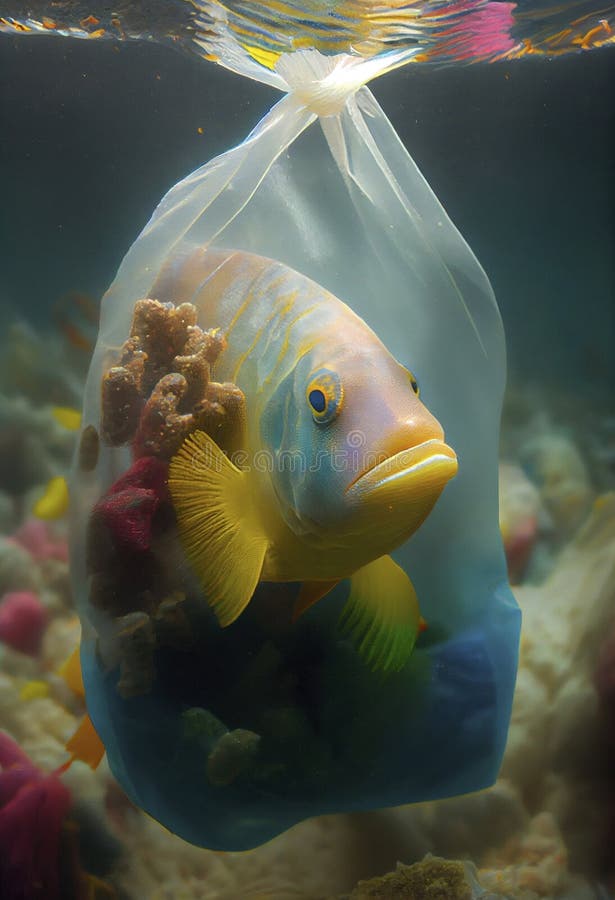A Fish in a Plastic Bag . the Concept of Pollution in the Ocean ...