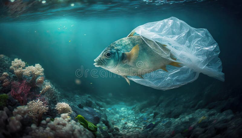 Fish and Plastic Pollution. Environmental Problem - Plastics Pollute ...
