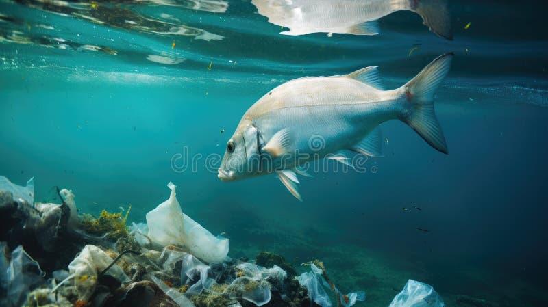 Fish and Plastic Pollution. Envrionmental Problem - Plastics ...