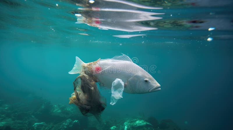 Fish and Plastic Pollution. Envrionmental Problem - Plastics ...