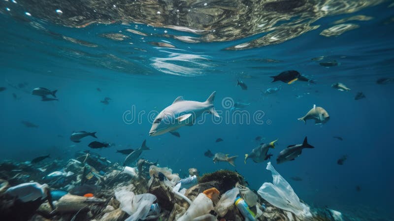 Fish and Plastic Pollution. Envrionmental Problem - Plastics ...