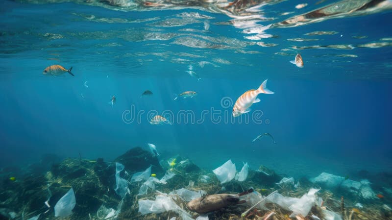 Fish and Plastic Pollution. Envrionmental Problem - Plastics ...