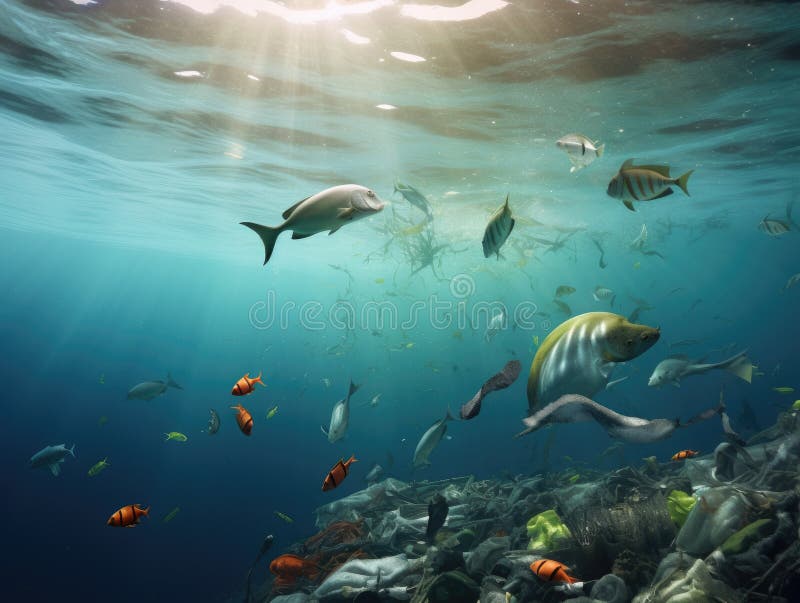 Fish and Plastic Pollution. Envrionmental Problem - Plastics ...