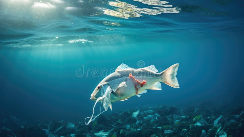 Fish and Plastic Pollution. Envrionmental Problem - Plastics ...
