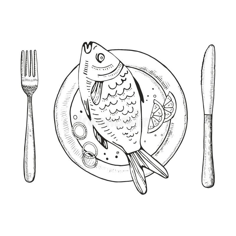 Plate Drawing Vector Sketch Stock Vector - Illustration of template ...