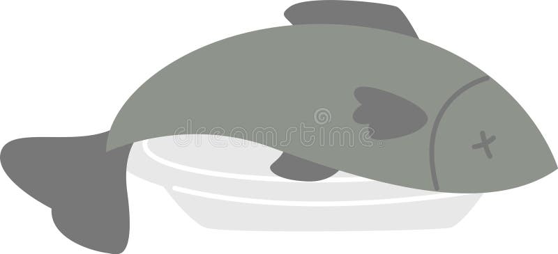 Fish on Plate stock vector. Illustration of food, cuisine - 307514504