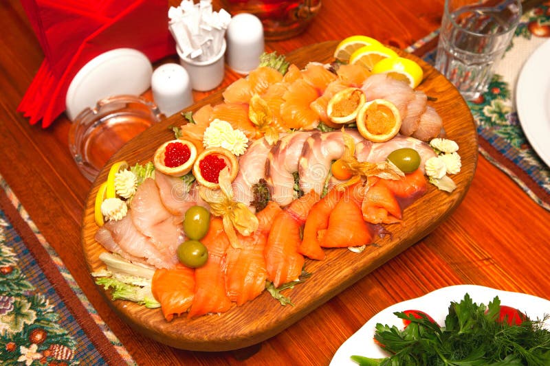 Fish Platter and Other Snacks Stock Image - Image of meat, gourmet ...