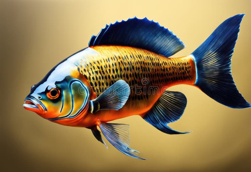 A Fish that is Playing a Musical Instrument Stock Illustration ...