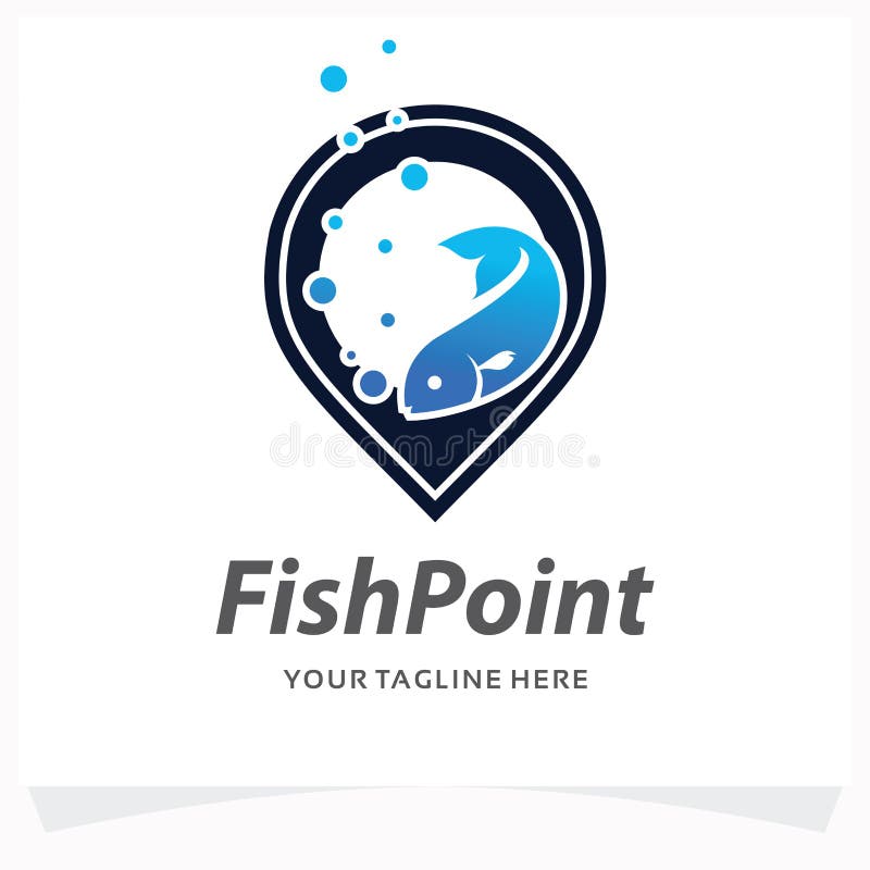 Fish Point Logo Design Template Inspiration Stock Vector - Illustration ...