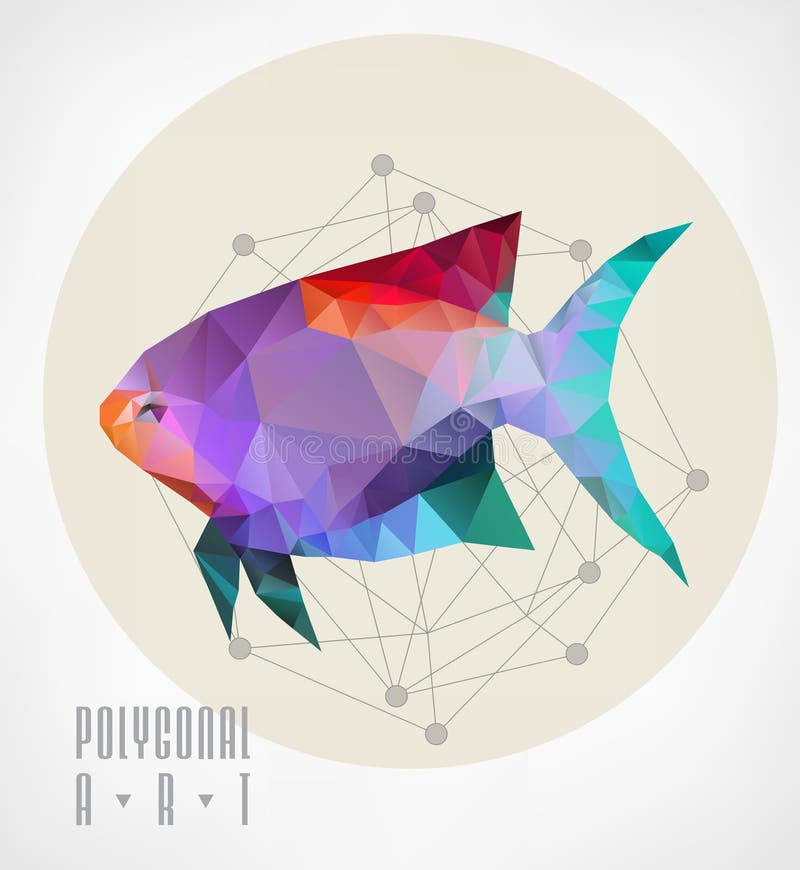 Fish polygonal stock vector. Illustration of glossy, modern - 57637336