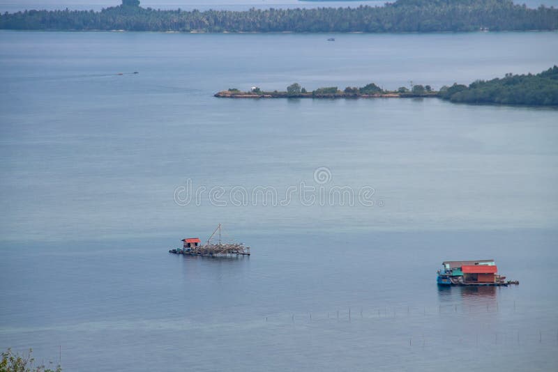 Fish Pond Background in the Blue Sea Stock Image - Image of waterway ...