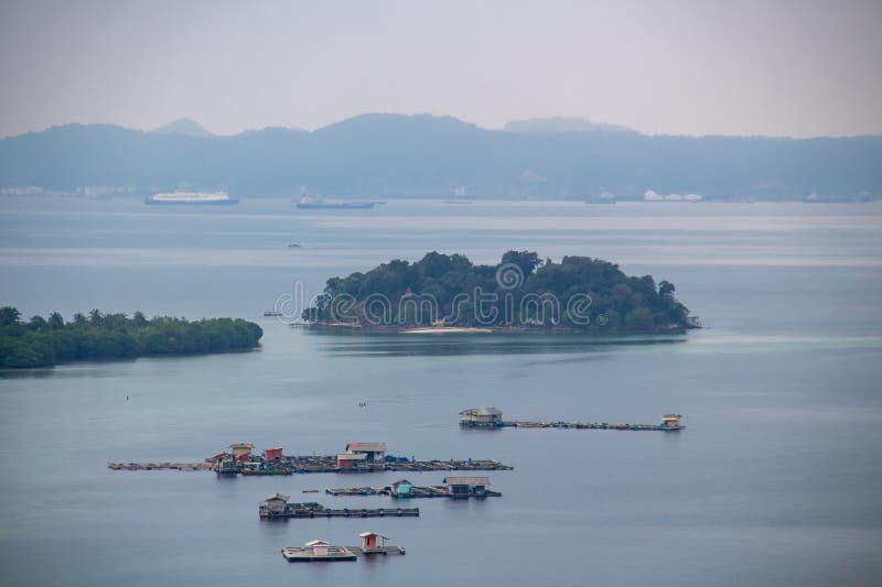 Fish Pond Background in the Middle of the Sea Stock Image - Image of ...