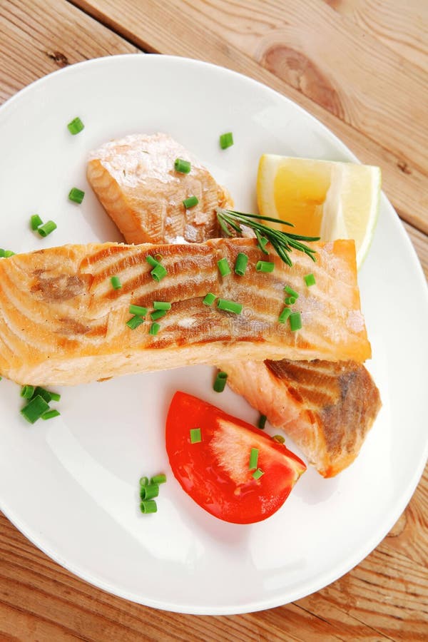 Fish Portion : Roasted Salmon Stock Image - Image of fresh, fish: 35220509