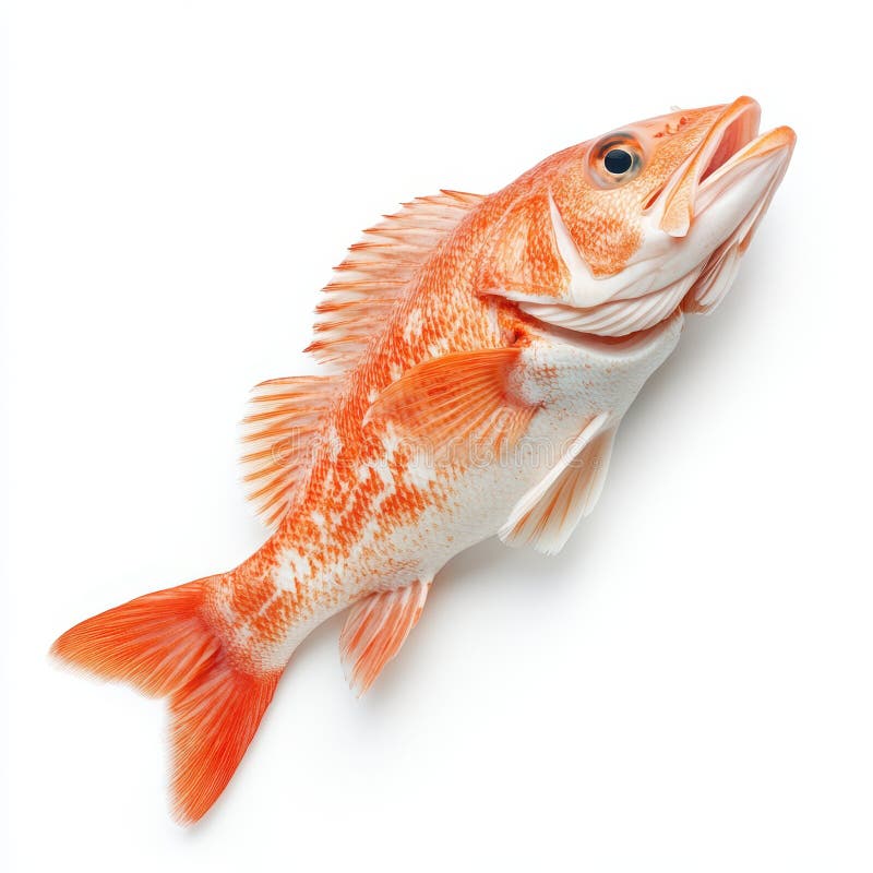 A Fish is Positioned Upright on a Clean White Surface, Showcasing Its ...
