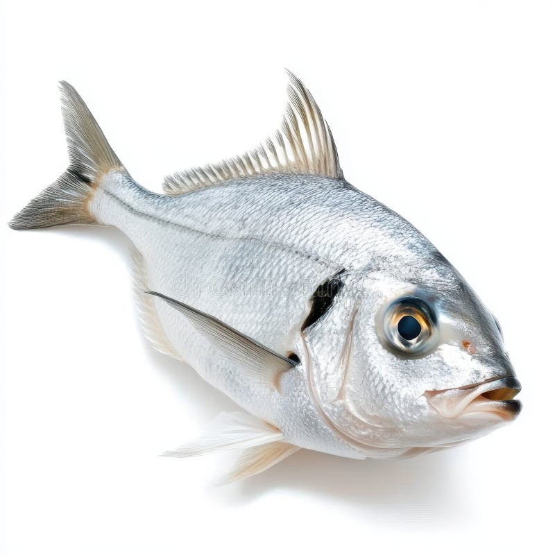 A Fish is Positioned Upright on a Clean White Surface, Showcasing Its ...