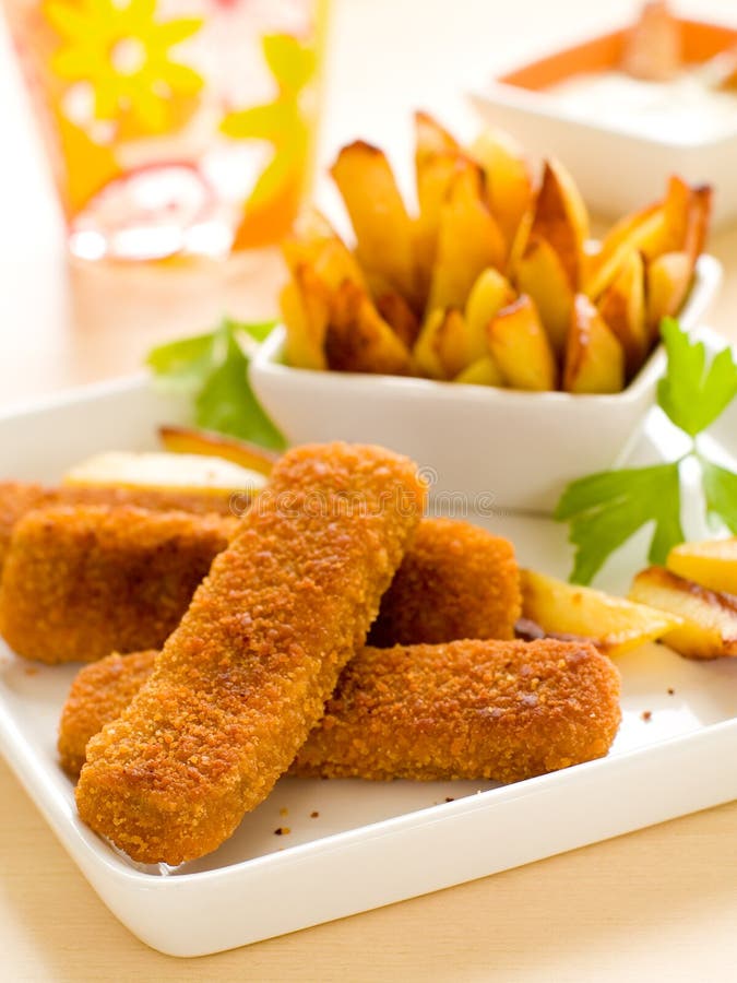 Fish and potato stock photo. Image of stack, snack, green - 17829504