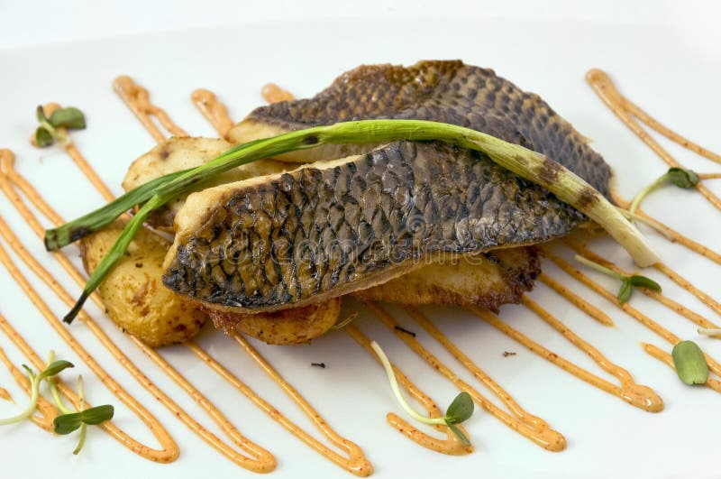 Fish with Potatoes stock image. Image of gourmet, healthy - 31049387