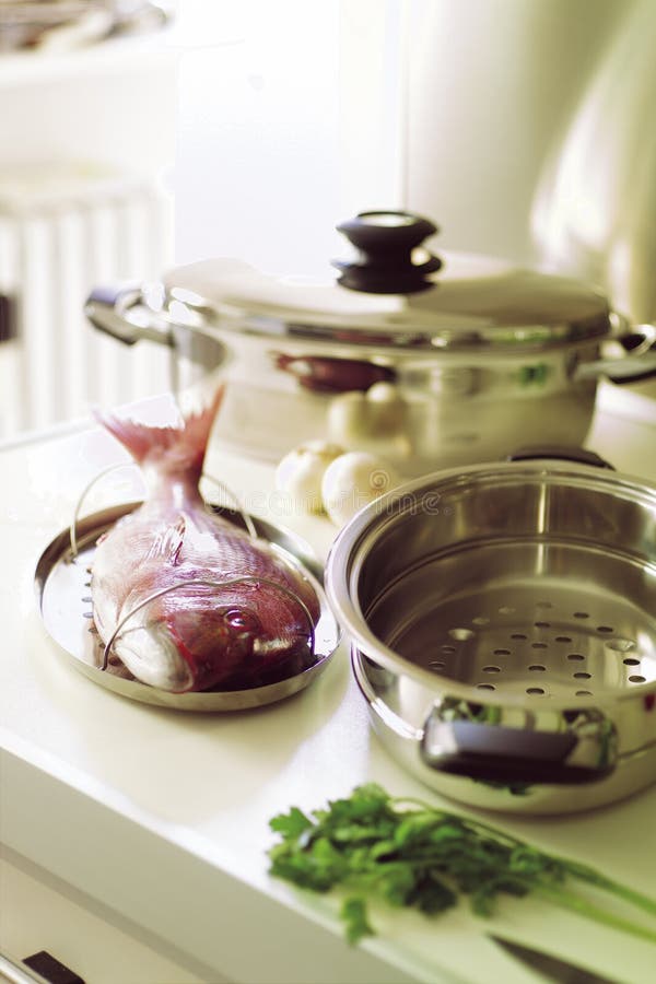 Fish and pots stock image. Image of working, style, structure - 3749197