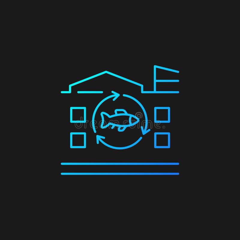 Fish Processing Plant Gradient Vector Icon for Dark Theme Stock Vector ...