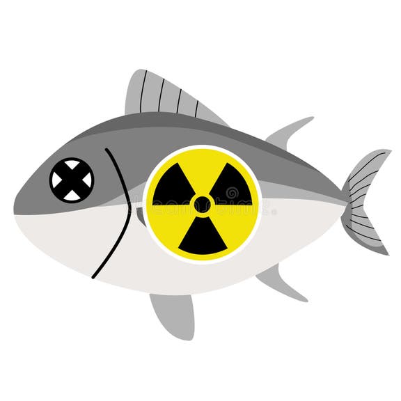 Fish with a Radioactivity Warning Sign. the Contaminated Radioactive ...