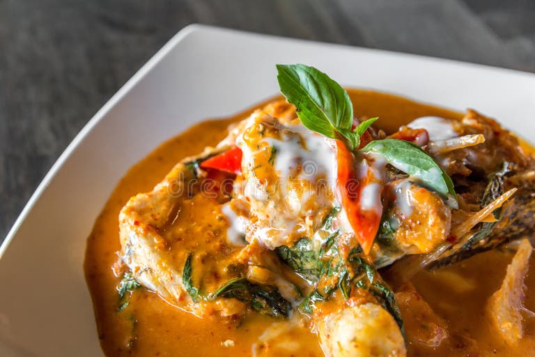 Fish with Red Curry Paste stock photo. Image of powder - 82683790