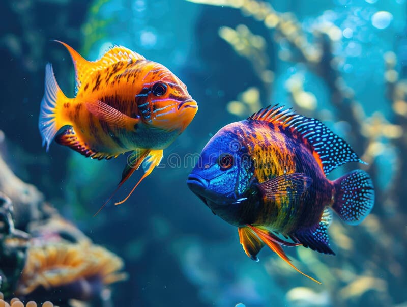 Fish Reflection in Aquarium Stock Photo - Image of fish, cellphone ...