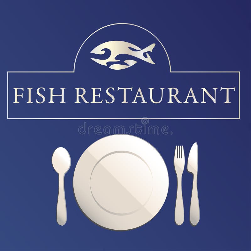 Fish restaurant symbol stock vector. Illustration of menu - 29676876