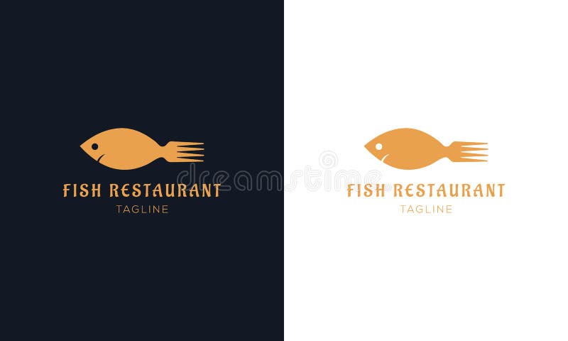 Fish Restaurant Logo Design Minimal Fish Restaurant Logo Stock Vector ...