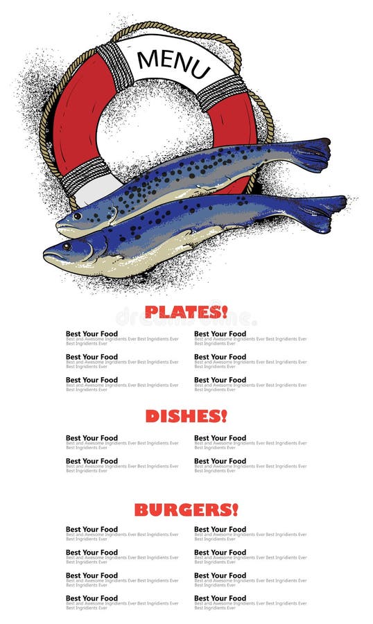 Fish Restaurant. Fish & Chips Poster. Menu for Fish Restaurant or Bar ...