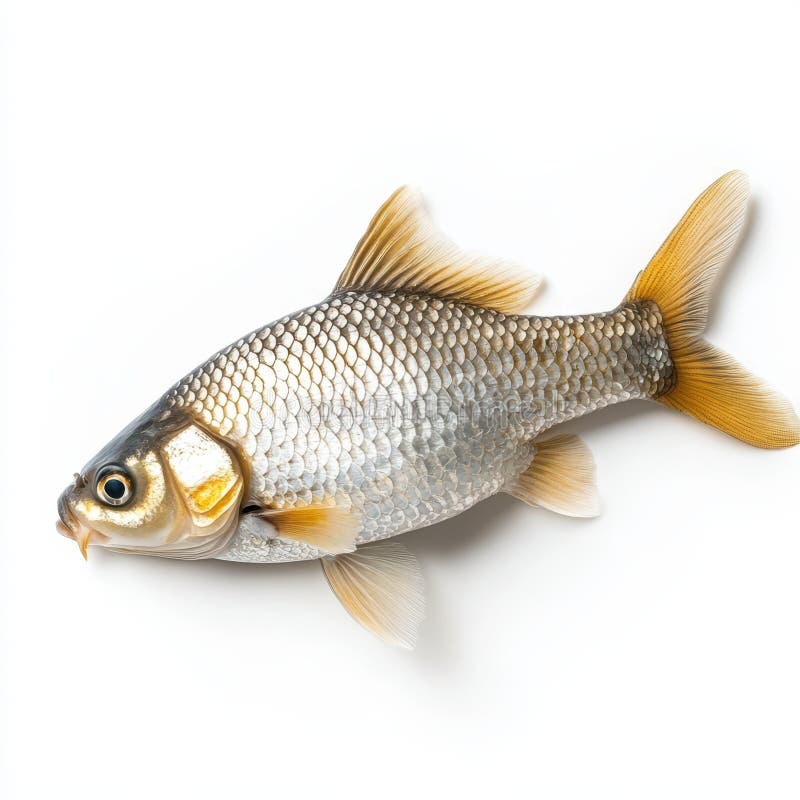 A Fish Rests on a Clean White Surface, Showcasing Its Natural Colors ...