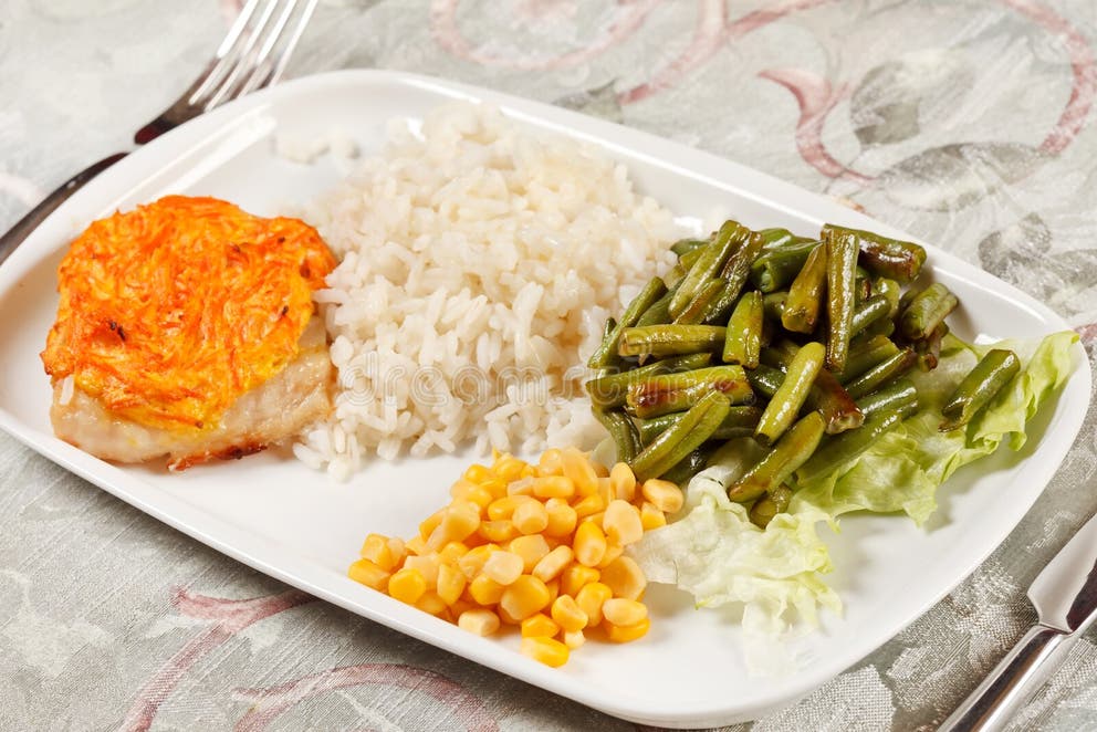 Fish with rice stock image. Image of health, cook, maize - 19234137