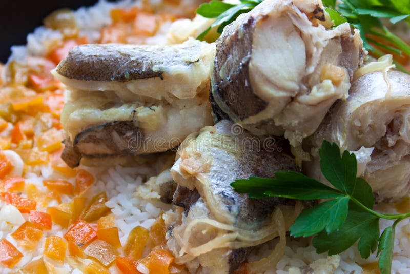 Fish & rice stock photo. Image of meat, pilaf, backgrounds - 29447992