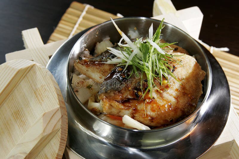 Fish on rice stock photo. Image of japaness, lunch, asia - 8411182