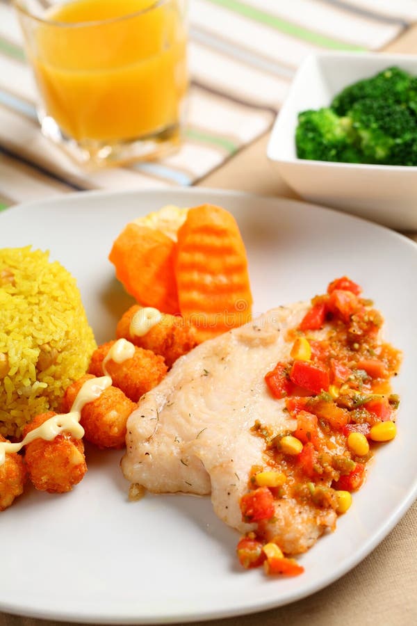 Fish with rice stock photo. Image of vegetables, china - 38982376