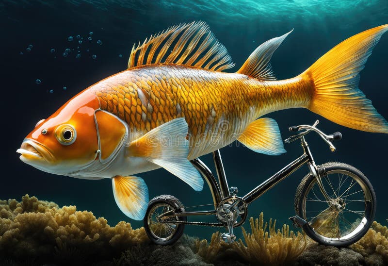 Fish Riding Bicycle Stock Illustrations – 70 Fish Riding Bicycle Stock ...