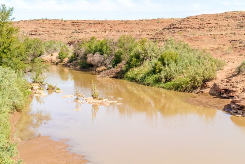 Fish River in Namibia stock photo. Image of trees, rocks - 55858762