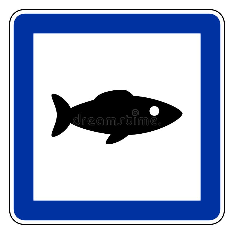 Fish and road sign stock vector. Illustration of icon - 228118826