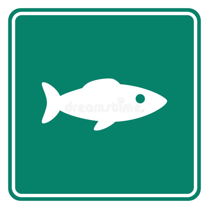 Fish and road sign stock vector. Illustration of green - 228486346