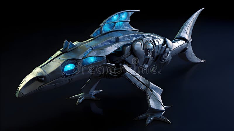 Fish Robot Technology. AI Illustration. Stock Image - Image of cyborg ...