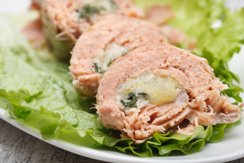 Fish rolls with cheese stock image. Image of pepper, prepared - 27485397
