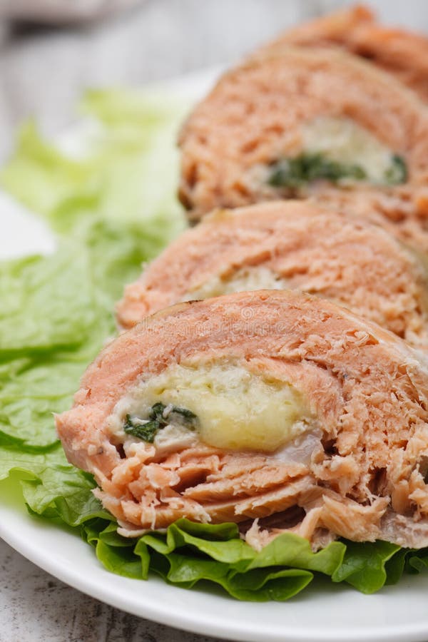 Fish rolls with cheese stock image. Image of delicatessen - 27485479