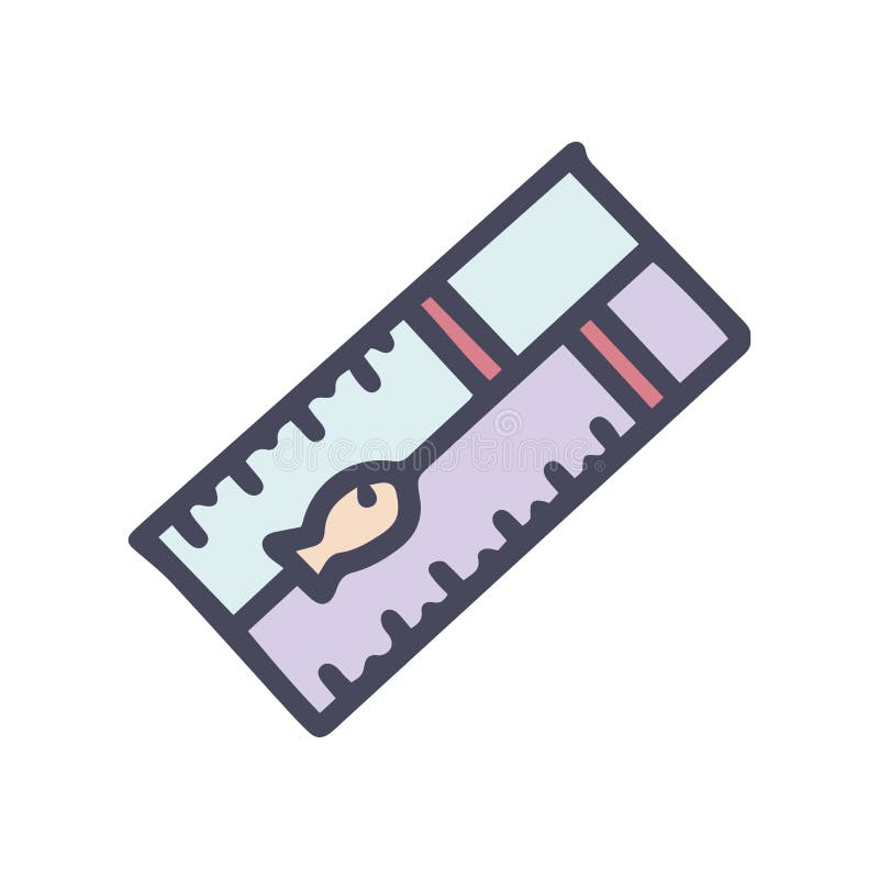 Fish Ruler Color Vector Doodle Simple Icon Stock Vector - Illustration ...