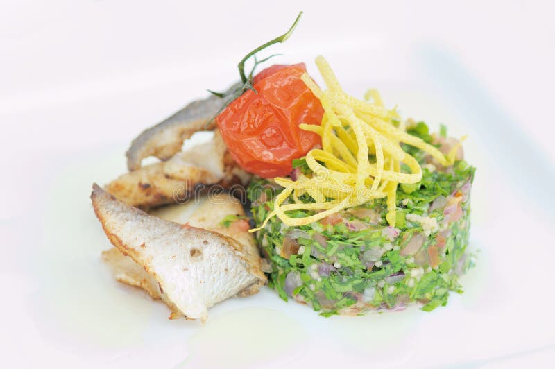 Fish and salad stock photo. Image of bright, fish, salad - 20128808